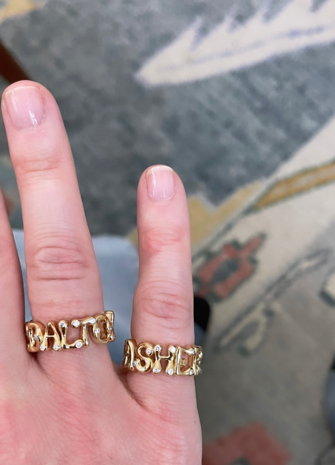 Custom letter rings store