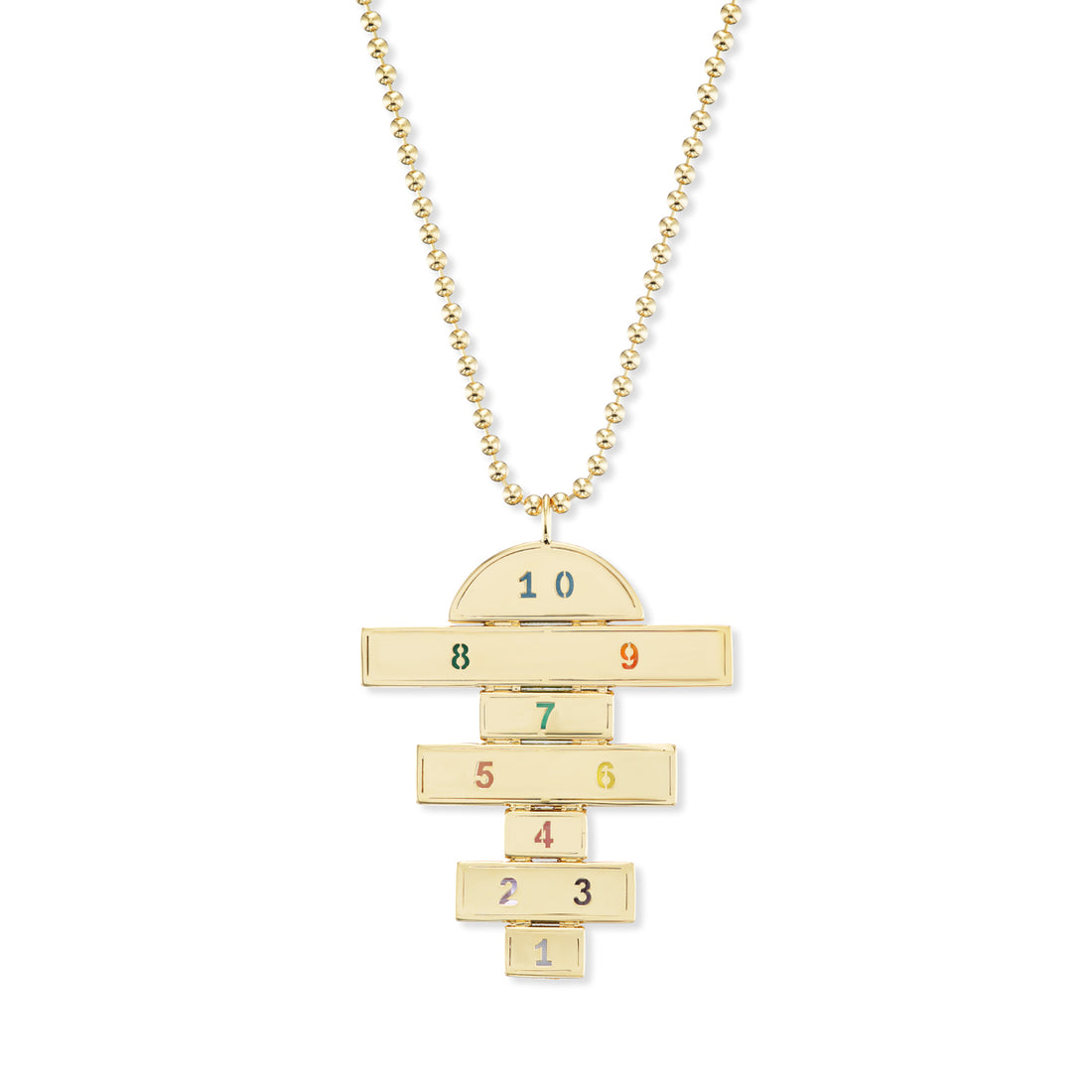 Medium Carved Stone Hopscotch Necklace – Brent Neale
