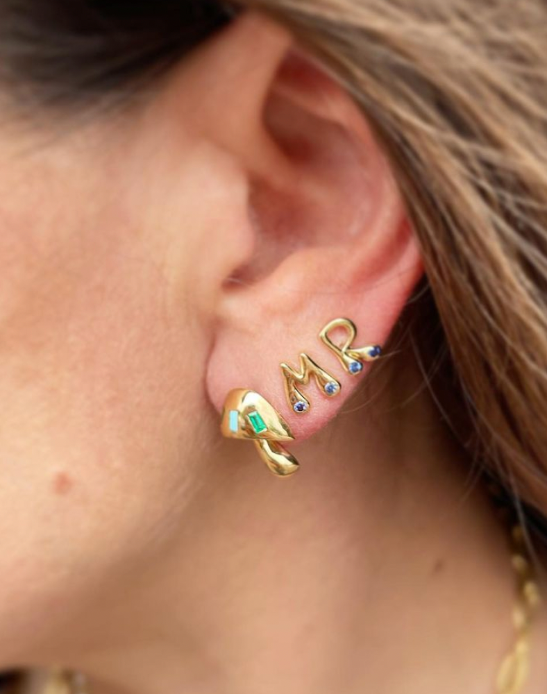 Bubble Stud with Blue Sapphires – Brent Neale