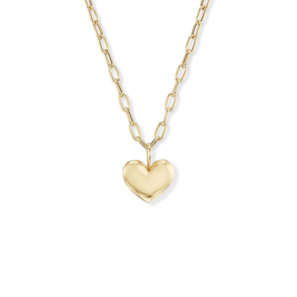 Small All Gold Puff Heart Pendant – Brent Neale