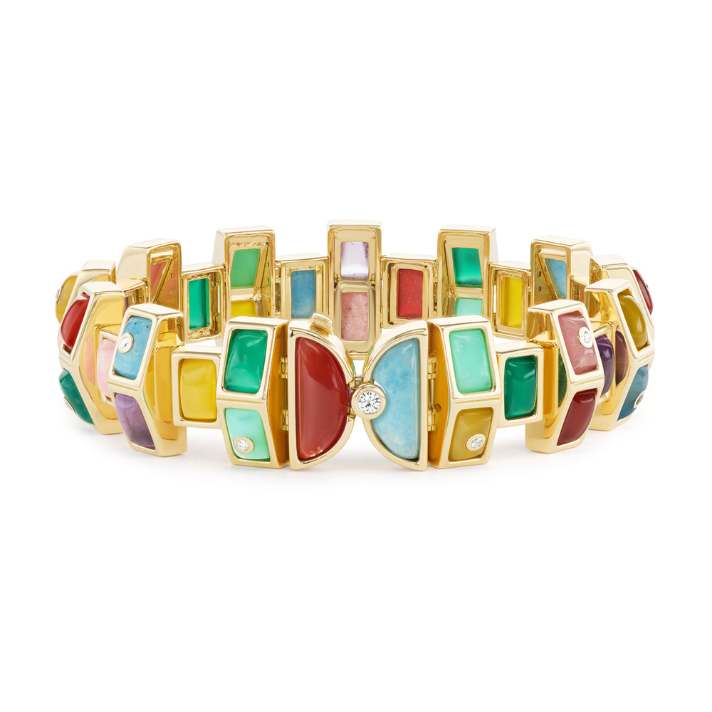 Medium Carved Stone Hopscotch Bracelet – Brent Neale