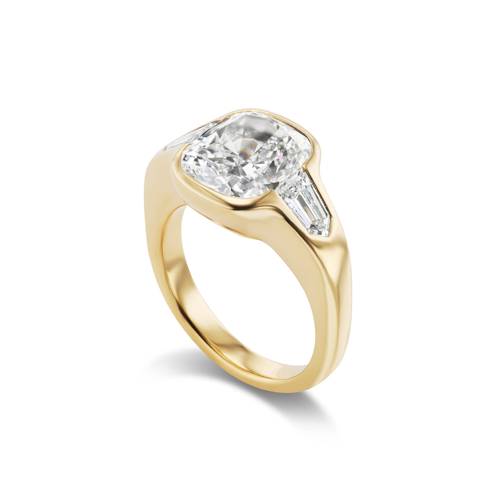 One-of-a-Kind BNS Ring with Radiant Diamond and Diamond Bullet Sides ...