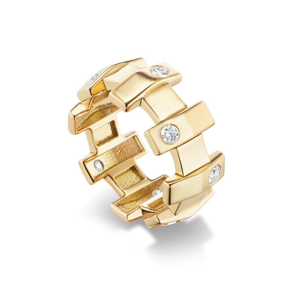 Yellow Gold Hopscotch Stack Band – Brent Neale