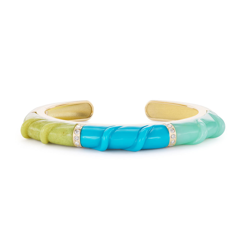 Stone Friendship Cuff with Brazilian Opal, Turquoise, and Peruvian Opa ...