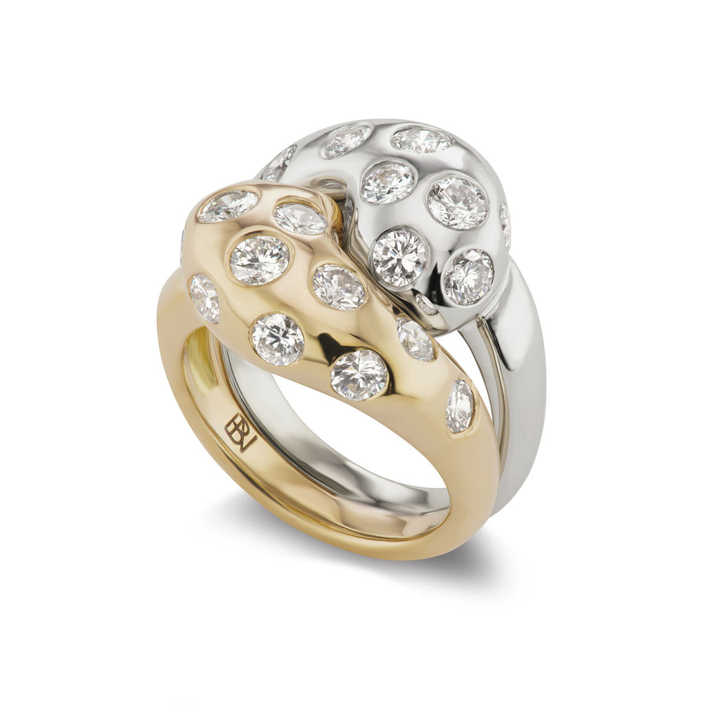 Two-Tone Splash Knot Ring with Diamonds – Brent Neale