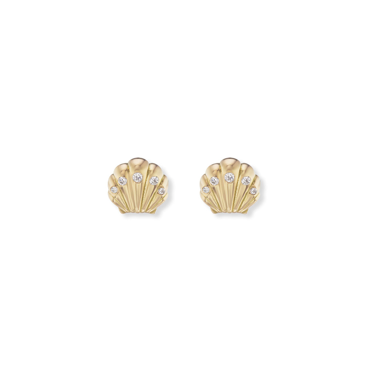 Micro Shell Studs with Diamonds – Brent Neale